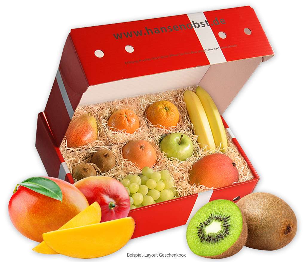 Obstbox Fruchtmix | Geschenkbox mit frischem Obst | Hansen Obst