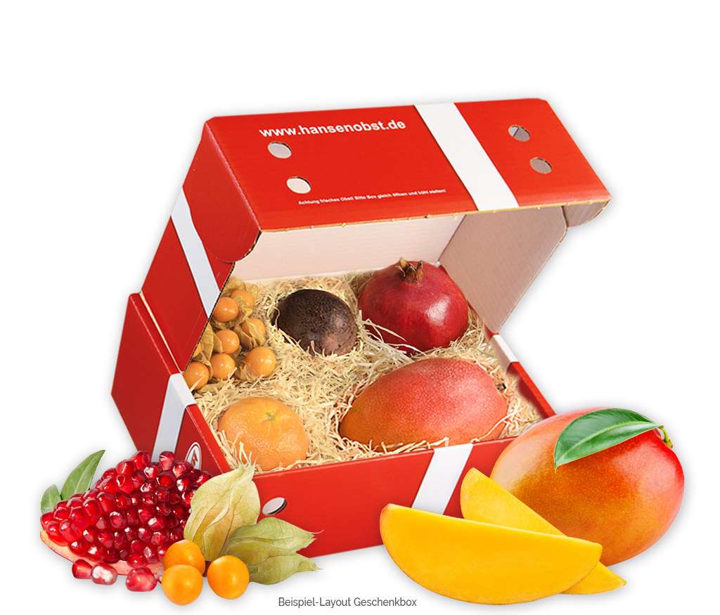 Obstbox Exotica | Geschenk mit exotischen Früchten | Hansen Obst